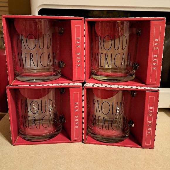 Rae Dunn | Dining | Rae Dunn Proud American Glass Mugs 4 | Poshmark